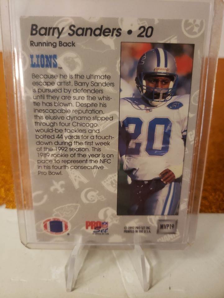 1992 Barry Sanders Pro Set Gold MVP's #MVP19 🔥 🔥 | eBay
