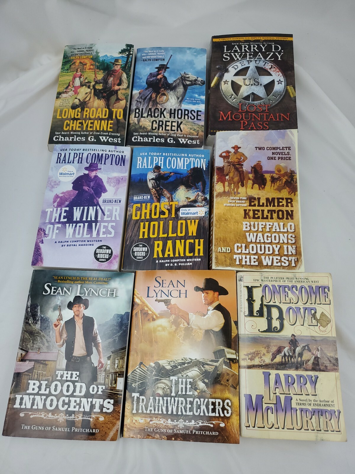 Lot of 9 western Paperbacks Ralph Compton, Sean Lynch, Charles West etc ...