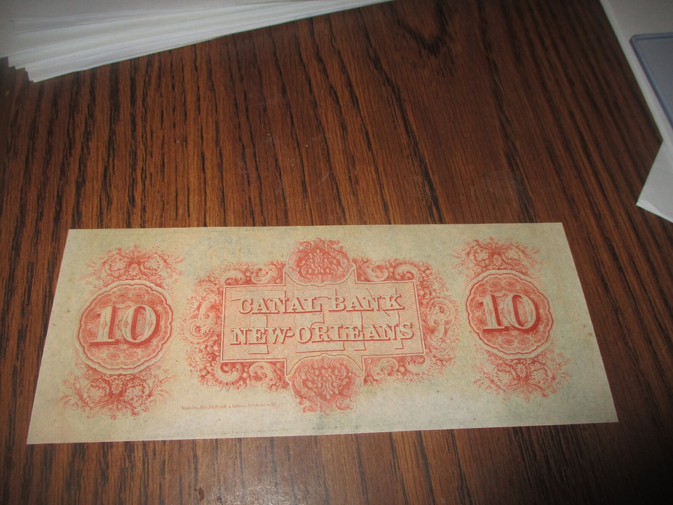1850's $10D CANAL BANK NEW ORLEANS REMAINDER NOTE RECONSTRUCTION ERA | eBay