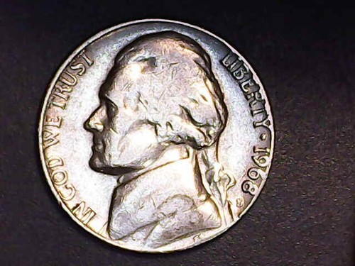 1968 S Jefferson / Memorial Nickel - Letters on Rim -Thick Date errors ...