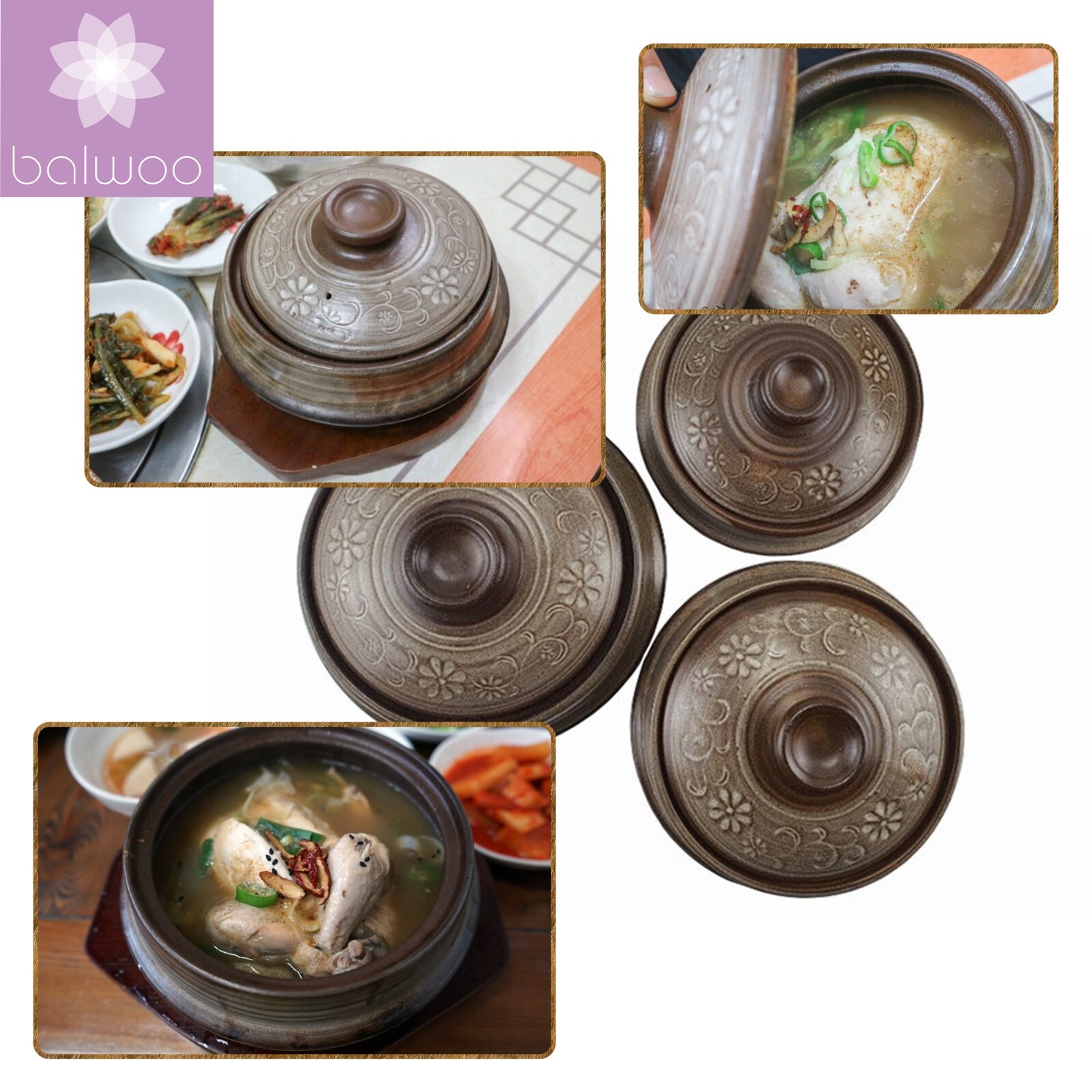 Korean Clay Pot Ttukbaegi Ceramic Clay Cooking Pot Stone Bowl Petalite ...