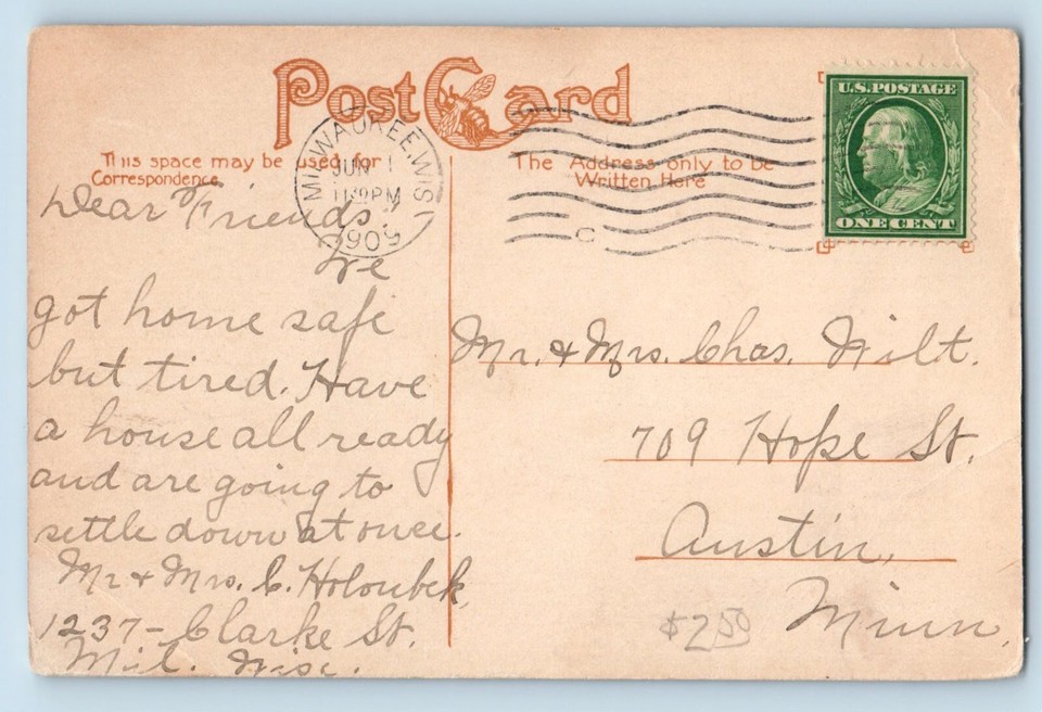 Milwaukee Wisconsin Postcard View North Pabst Building Aerial View 1909 ...