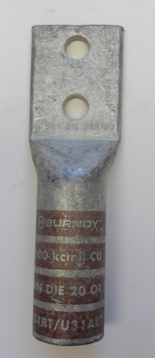 BURNDY CAT NO: YA342T-C38 500KCM COMPRESSION LUG TWO HOLE 3/8x1" | eBay