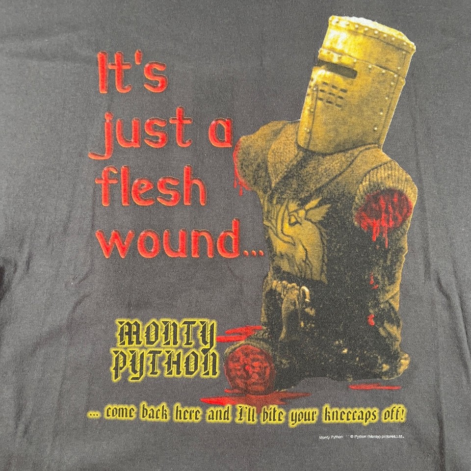 Vintage Monty Python Flesh Wound T Shirt Vintage Size XL 2001 | eBay