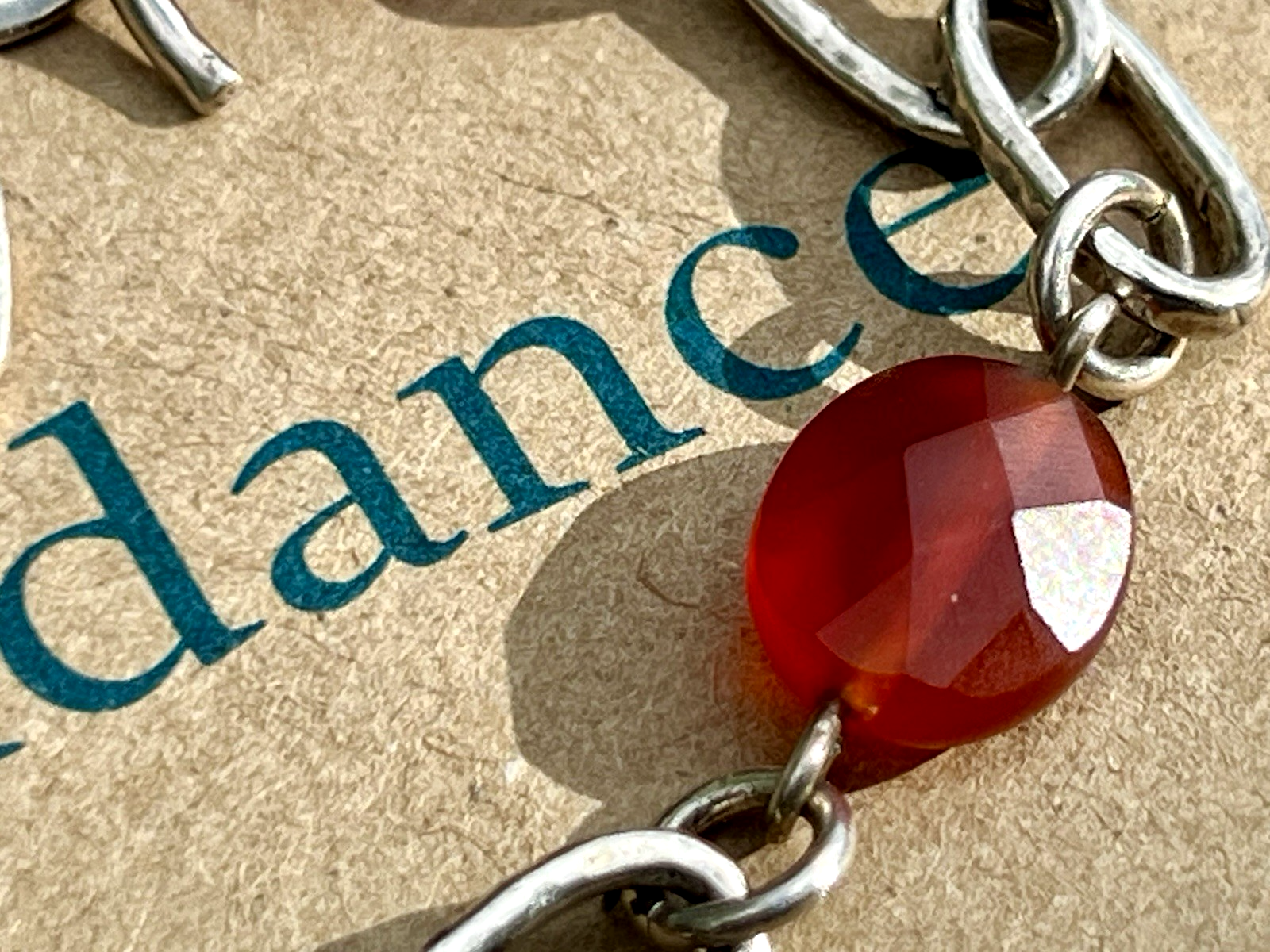 NEW $328 Sundance 7.5” Red Orange Carnelian Sterling Silver Link Toggle ...