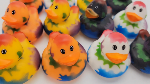Splat Rubber Duckies (2") Standard Size. (12 Pack) Colorful Paint ...