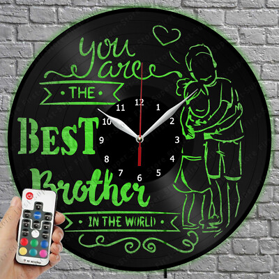 LED Clock Best brother Vinyl Record Wall Clock Led Light Wall Clock ...