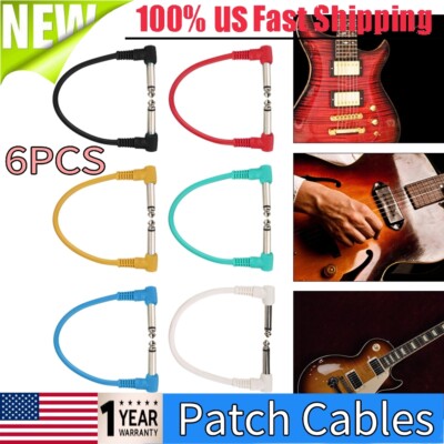 6pcs 1/4" Patch Cables Electric Guitar Bass Effect Pedal/Audio Cords ...