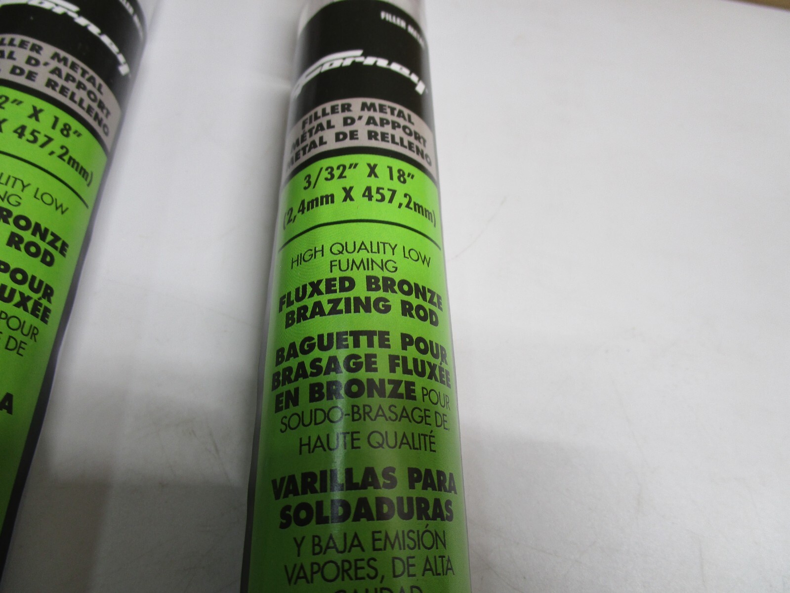 FORNEY 48490 FLUX COATED BRAZING ROD 3/32"x 18", BRONZE / 2 TUBES OF 10 ...