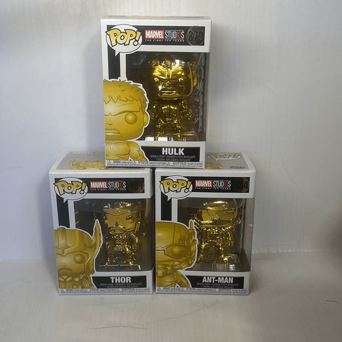 Funko Pop! Marvel Studios The First Ten Years Thor Gold 381 Ant-Man 384 ...
