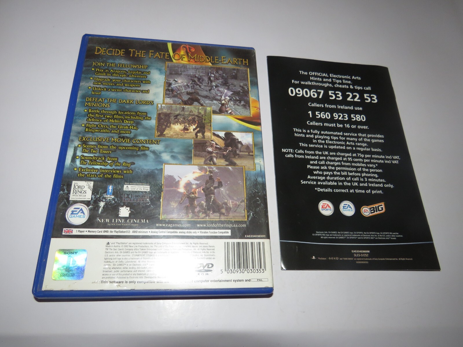 the Lord of the Rings: the Two Towers (PS2) - pal version | eBay
