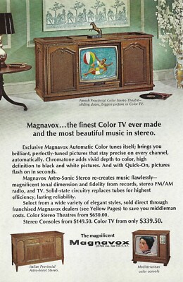 1967 Magnavox Color Television Vintage Print Ad Ephemera | eBay