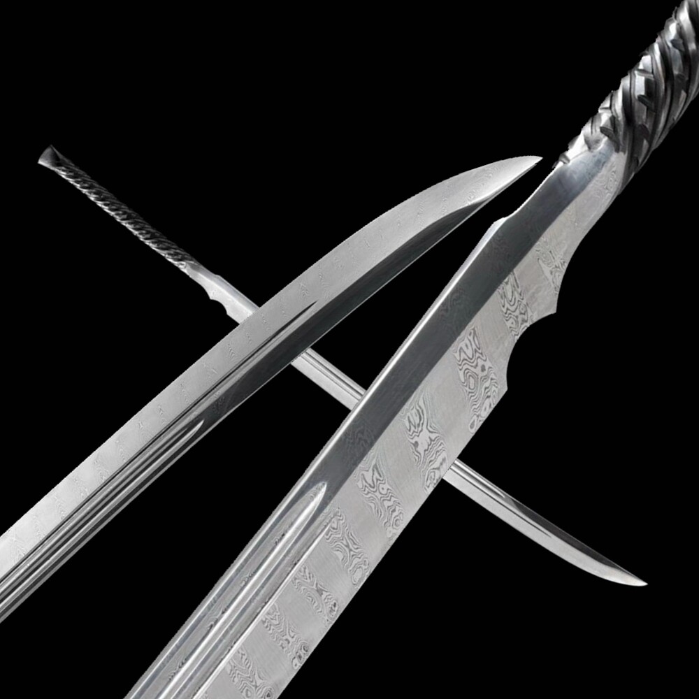 Hand Forged Folded Steel W/ ClayTempered One Piece Sword Broadsword ...