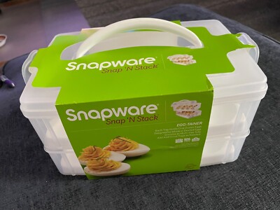 Snapware 2-Layer Snap 'N Stack Food Storage with Egg Holder Trays Egg ...