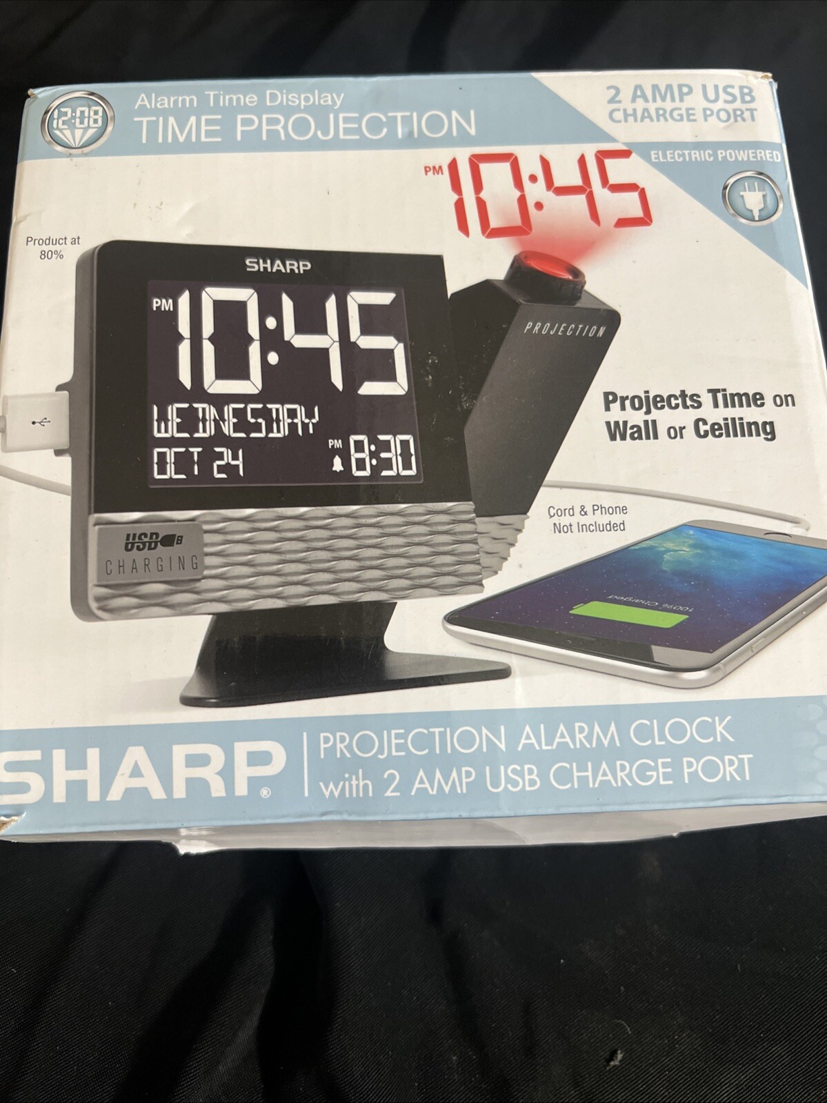 Sharp Projector Alarm Clock with Atomic Color Calendar Display SPC543 ...
