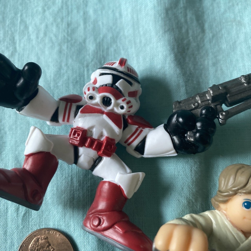 2 Pc 2004 Star Wars Mini Action Figures LFL Hasbro Luke Stormtrooper ...