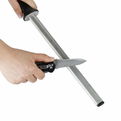 Diamond Knife Sharpener Rod Steel Oval Sharpening Stick For ...