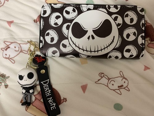 Jack Skellington Wallet with Death Note Keychain Synthetic Leather ...