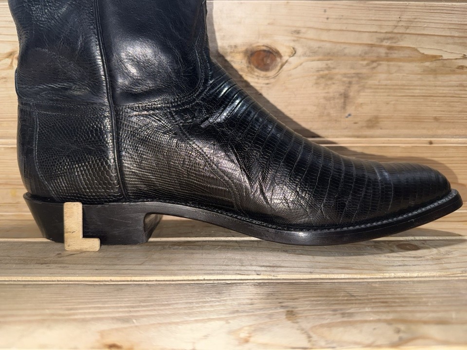 Men’s Lucchese Classics Roper Exotic Cowboy Boots Black Lizard 11EE | eBay
