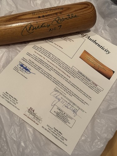 Yankees- Mickey Mantle Signed Bat- “No.7” Inscribed -Louisville Slugger ...