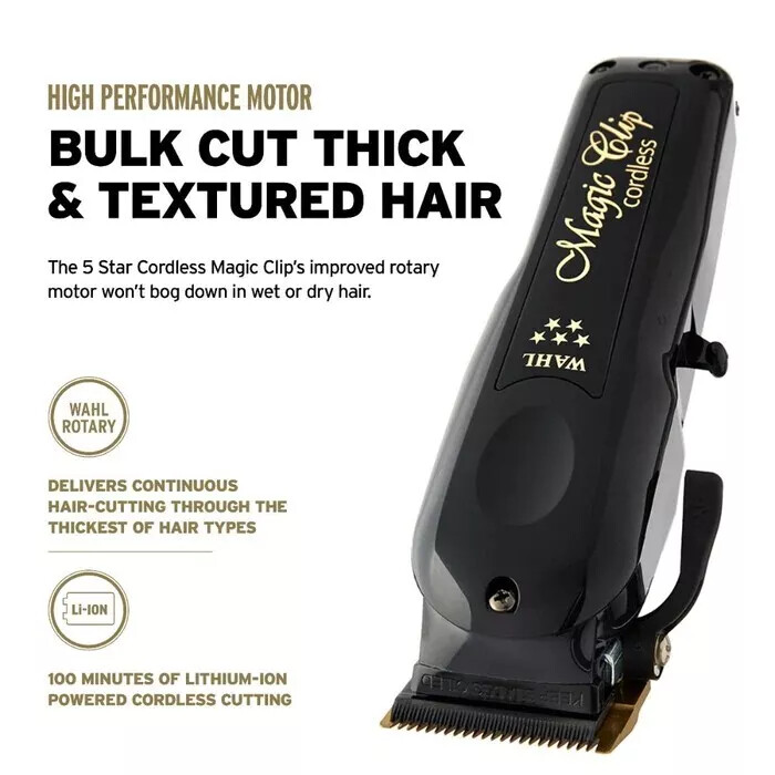 Wahl Cordless Barber Combo Black Magic Clip Clipper & Detailer Trimmer ...