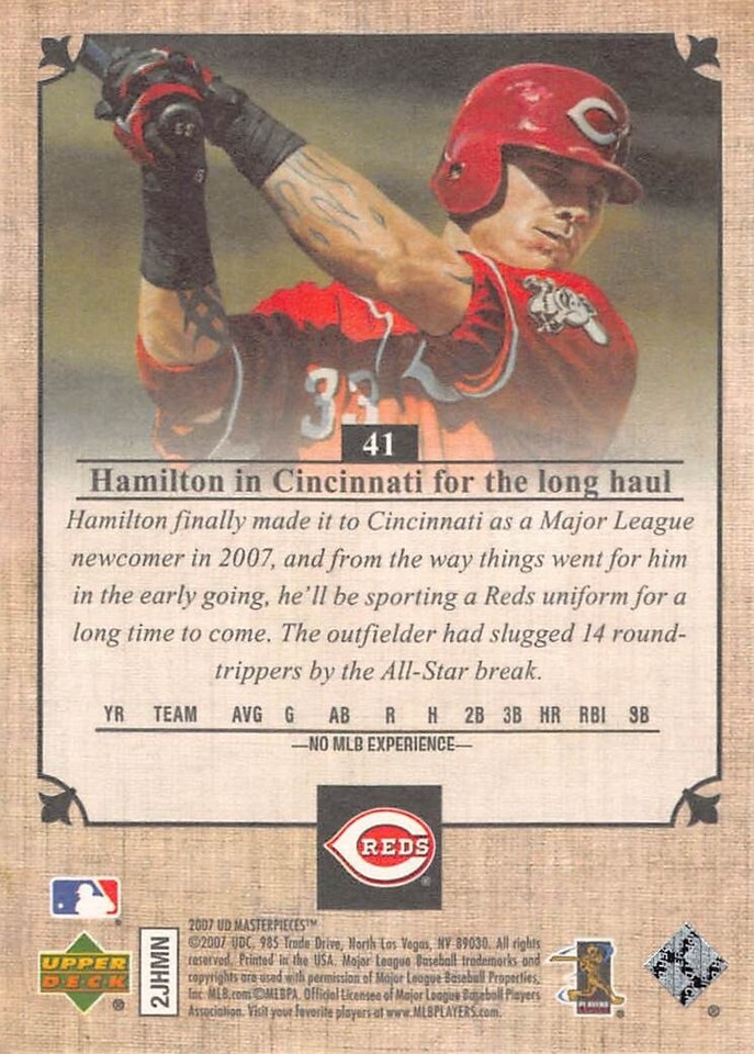 2007 Upper Deck Masterpiece Josh Hamilton #41 NM/MT CINCINNATI REDS | eBay