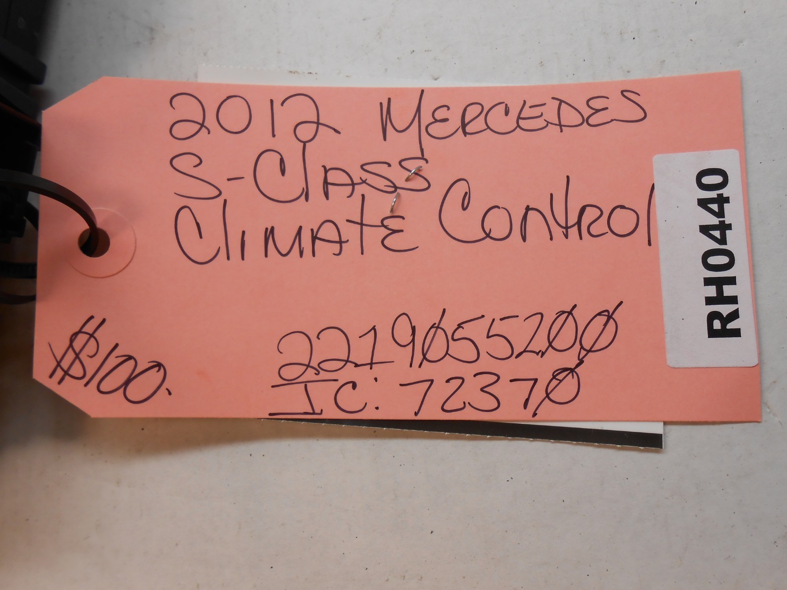 2012 MERCEDES S-CLASS CLIMATE CONTROL A2219055200 / 2219055200 RH0440 ...