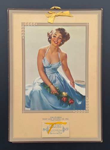 Vintage 1953 Gil Elvgren Pin-Up Calendar Print True to You, Pueblo ...