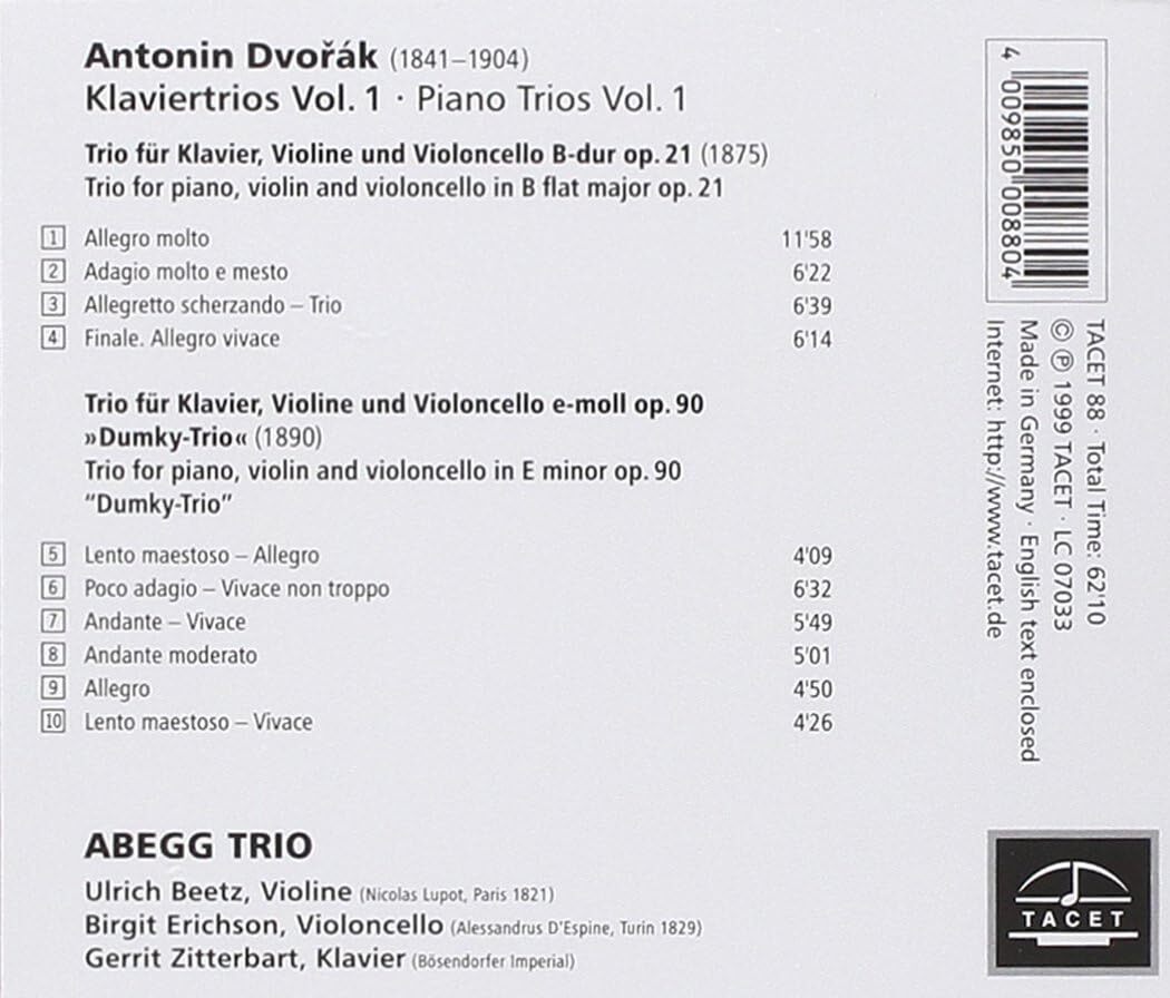 Abegg Trio Klaviertrios Vol. 1 (Abegg Trio) (CD) Album | eBay