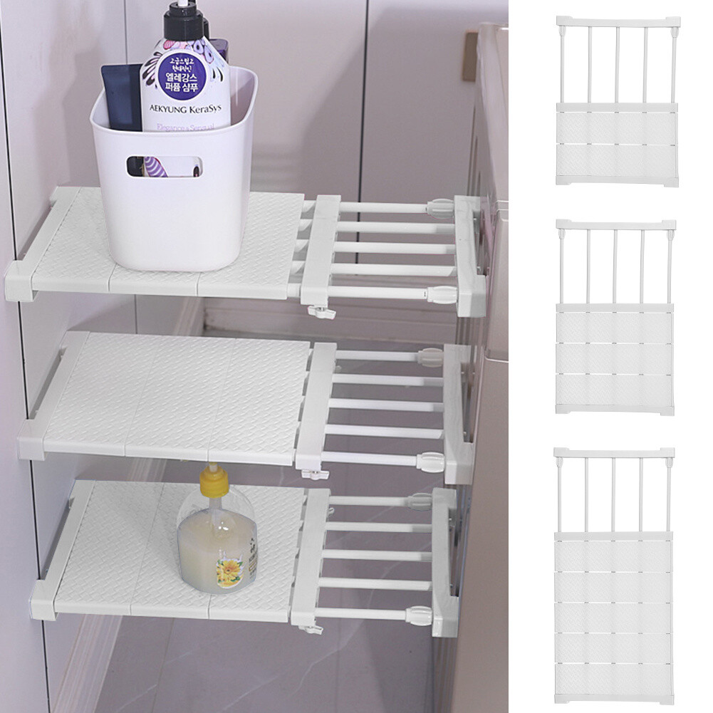 Adjustable Closet Cupboard Storage Shelf Extendable Wardrobe Organizer ...
