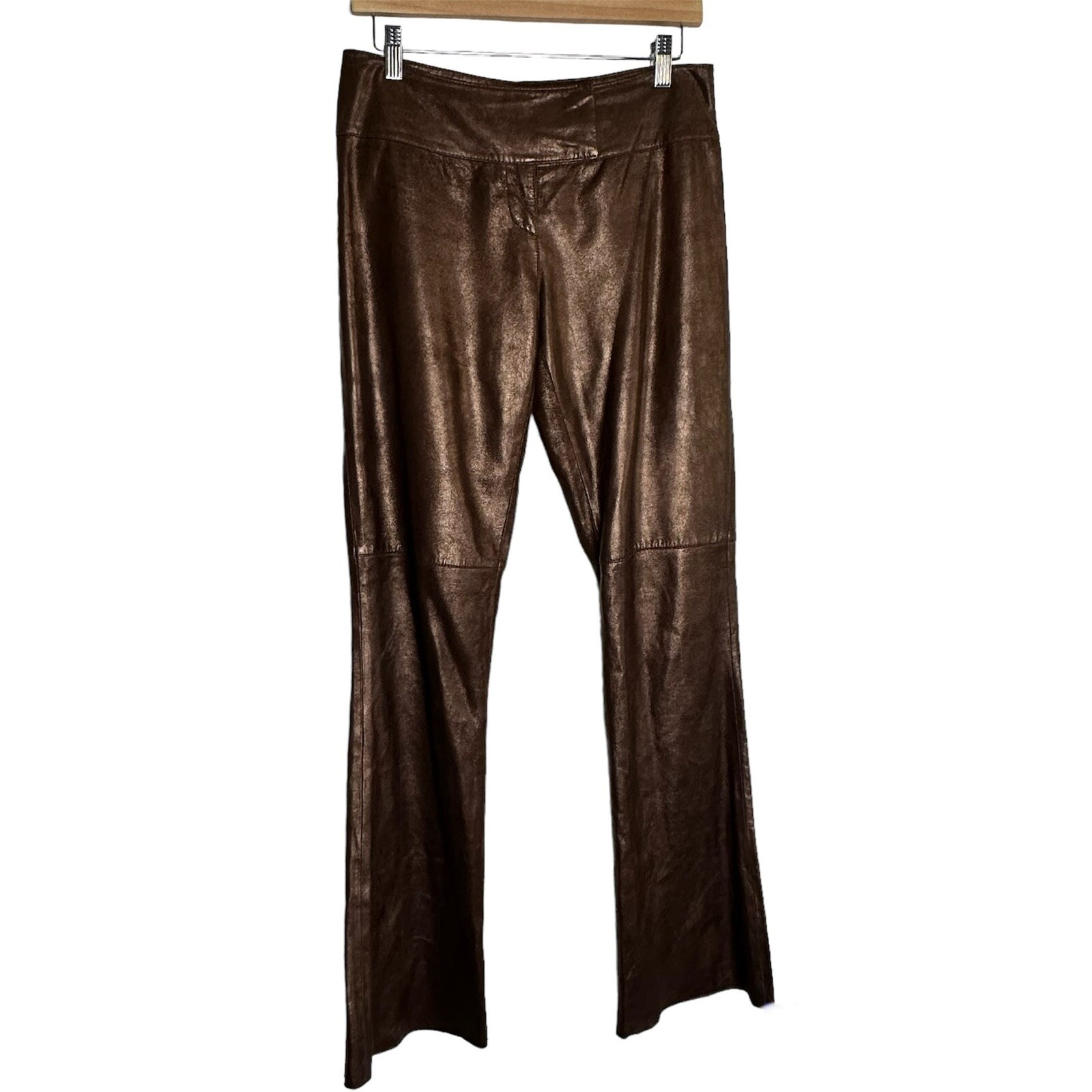 CACHE bronze gold leather pants size 4 - Gem