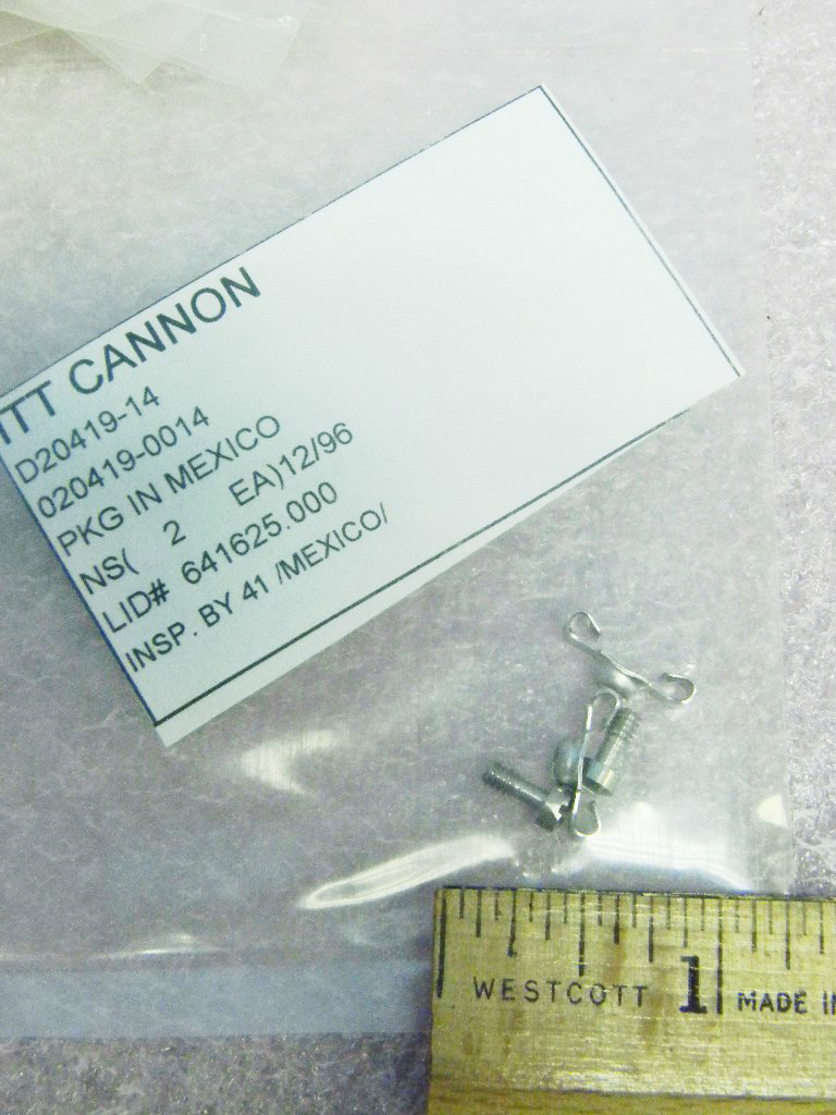 (90) NEW PK of 2 ITT Cannon D20419-14 D-Sub Connector Male Screwlocks ...