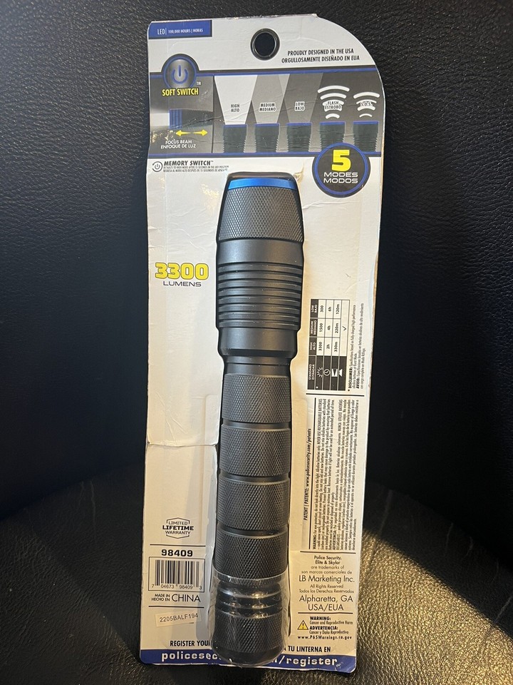 Police Security Skylar Elite 9AA 3300 Lm Focusing Industrial LED ...