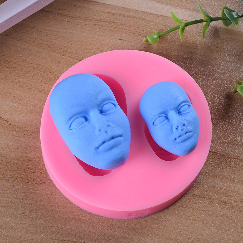 3D Human Face Silicone Cake Mould Fondant Sugarpaste DIY Mold Cake ...