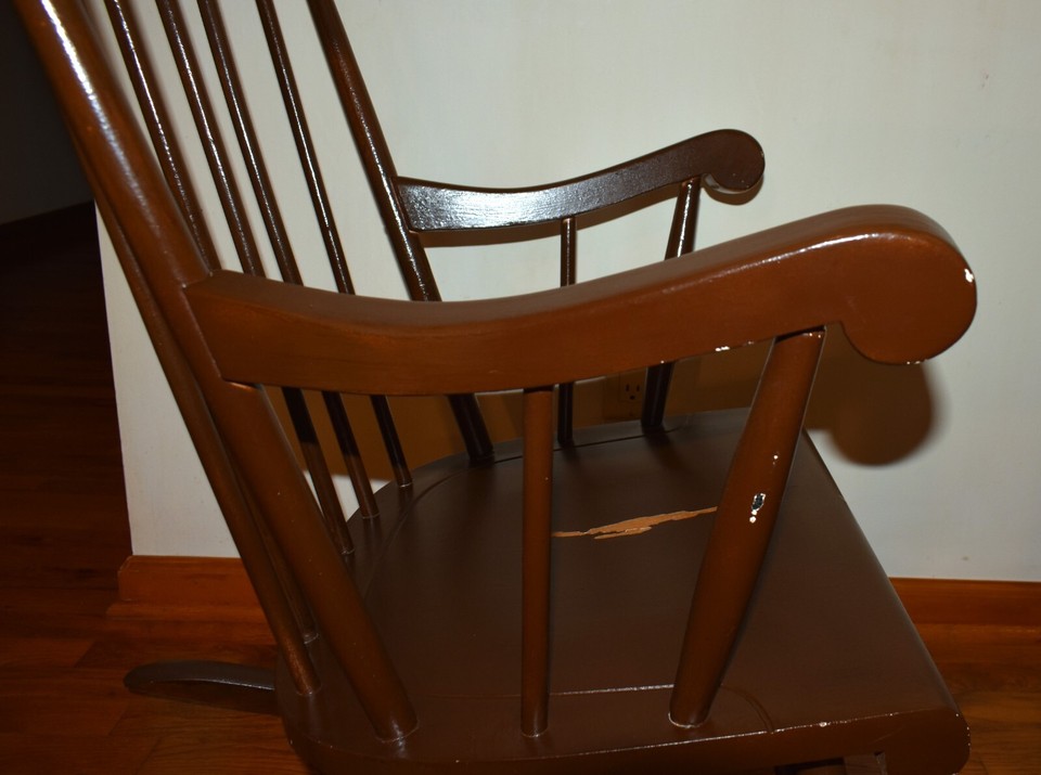 Antique Bent Wood Windsor Colonial Rocking Chair Rocker 40.5 " Tall | eBay