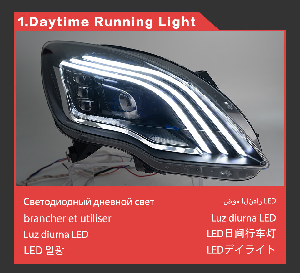 For W251 R Class R300 R350 R400 R500 LED Headlights Start Up DRL Front ...