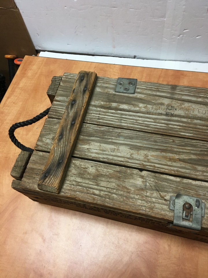 1984 Wooden US Military Crate ~ M30 Mortar Ammo Box ~ Rope Handles | eBay