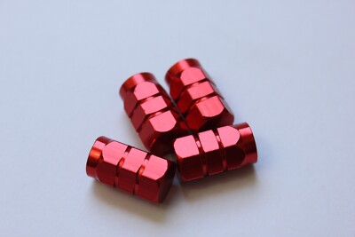 4 pcs Tyre Valve Caps Metalic Red for Toyota Nissan Mazda Mitsubishi ...