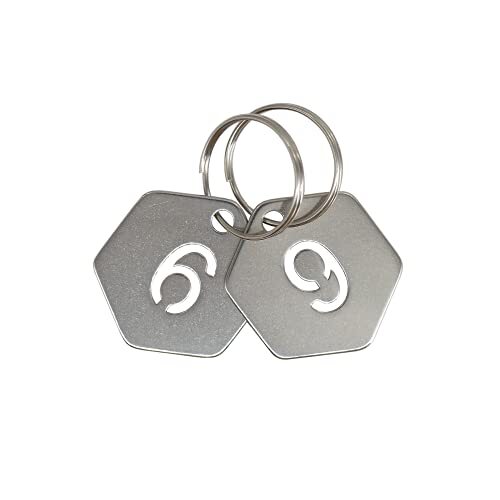 Hexagon Shape Hollowed Stainless Steel Number Tags Key Tags ID Tags 1 ...