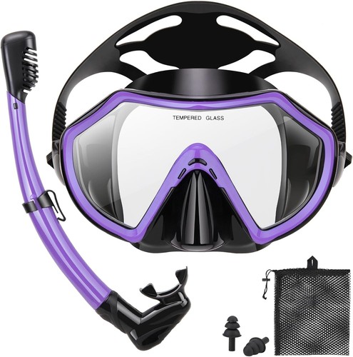 Snorkeling Gear for Adults, Dry Adult Snorkel Set HD Panoramic View ...