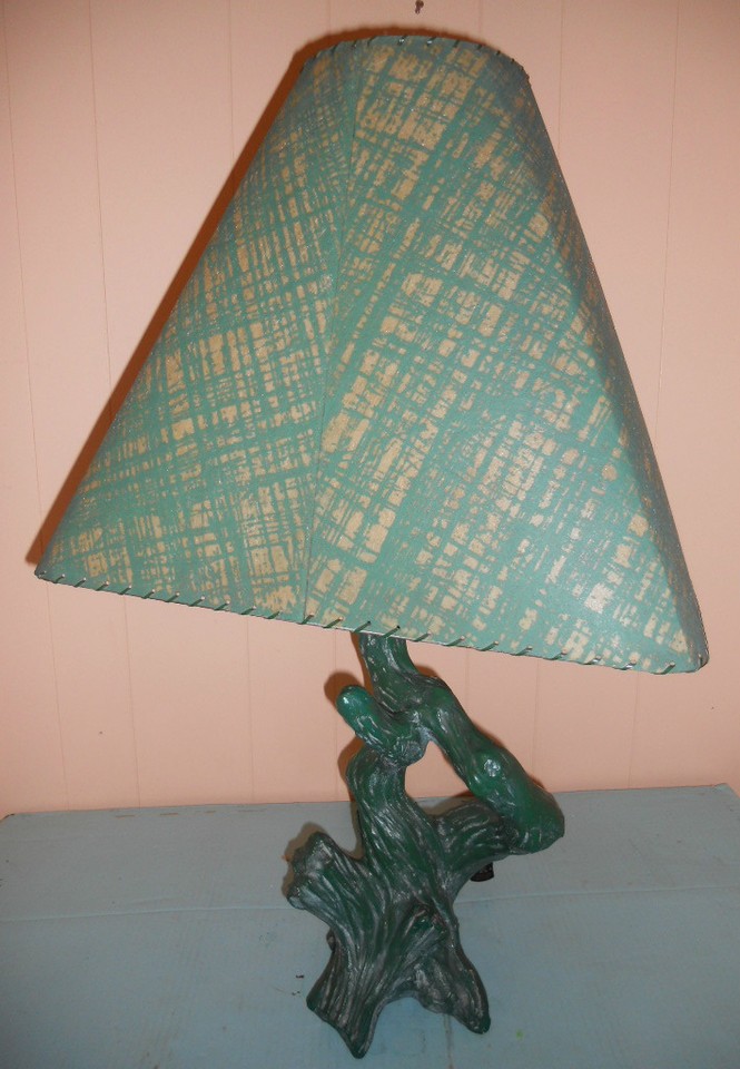 VINTAGE BIOMORPHIC MID CENTURY RETRO CHALKWARE FIBERGLASS SHADE FAIP ...