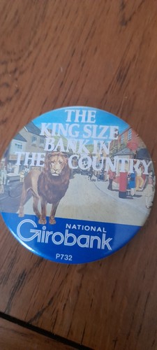 National Girobank Vintage Button Badge The Kingsize Bank in the Country ...