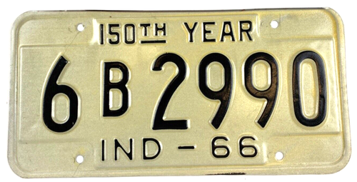 Vintage Indiana 1966 Auto License Plate Boone Co 6B 2990 Wall Decor ...