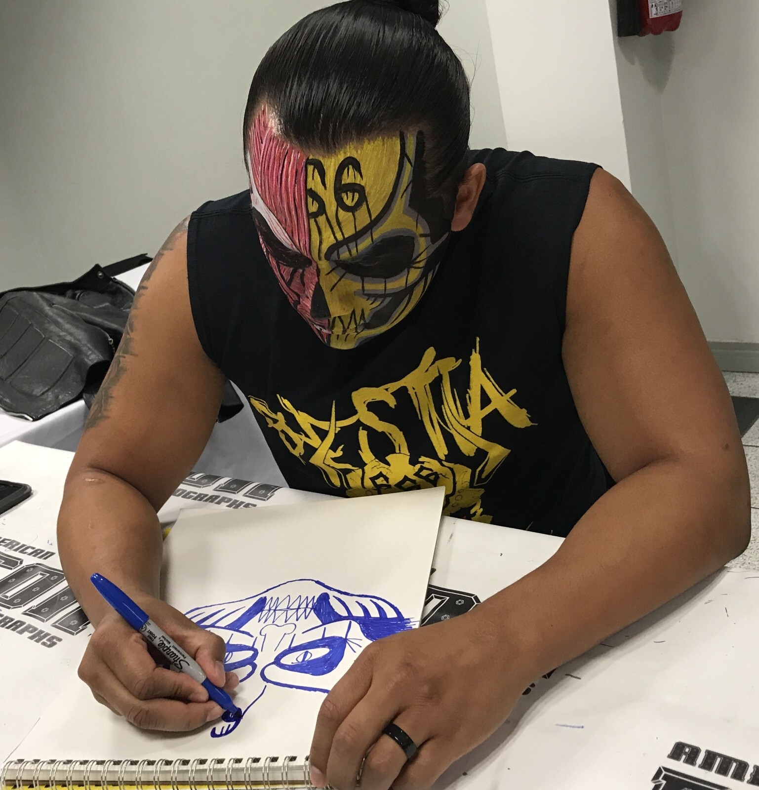 Bestia 666 Signed 11x14 Hand Drawn Sketch BAS COA Lucha Libre AAA NWA ...