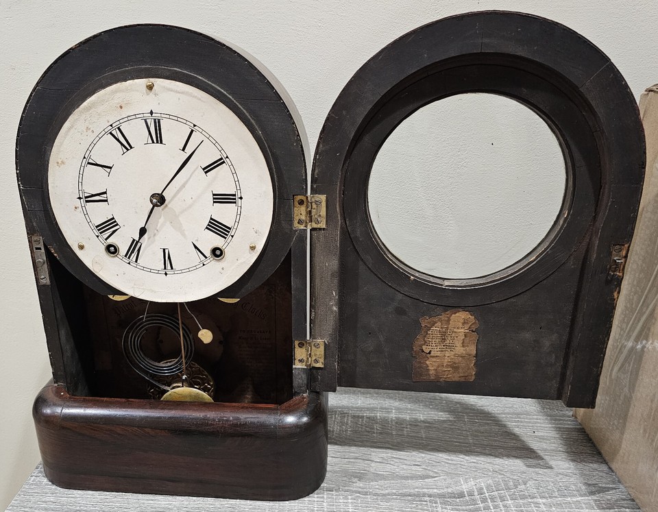 !RARE ANTIQUE WORKING! 1860s Seth Thomas Tudor 8 Day Mantel Clock ...