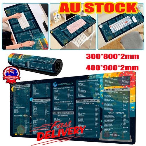 Large Size Mouse Pad Word/Excel/Power Point Shortcut Keys Desk Pad Mat ...