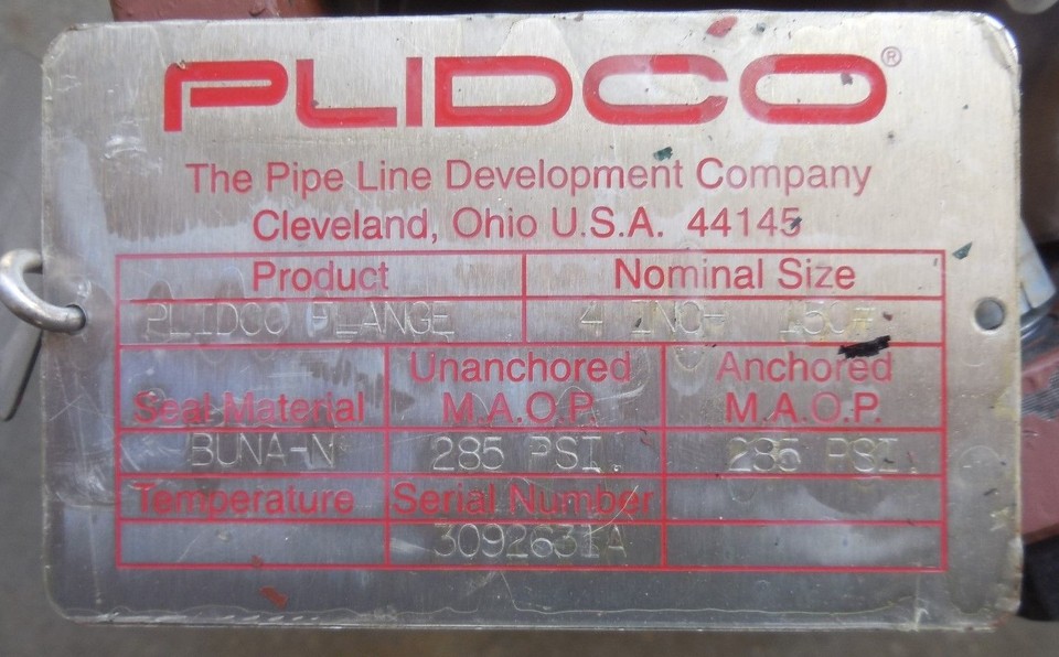 4" 150# Plidco Flange Buna Seal PIPELINE DEVELOPMENT CO | eBay