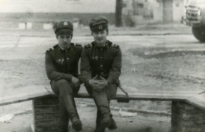 Affectionate handsome young men soldiers couple hug love gay int ussr ...