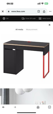 Red micke desk ikea | eBay UK