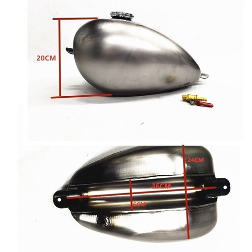 Handmade Universal Motorcycle Gas Fuel Tank for Harley 8cm Mid Waist 7L ...